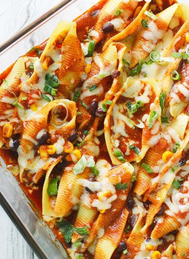 Enchilada Stuffed Shells - Vegetarian & Delish – SoupAddict