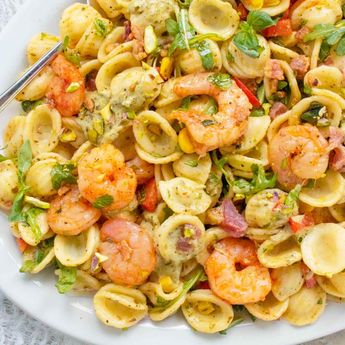 Summer Shrimp & Pancetta Pasta Salad